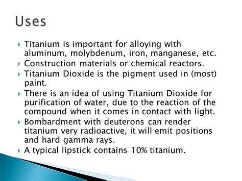 titanium element uses