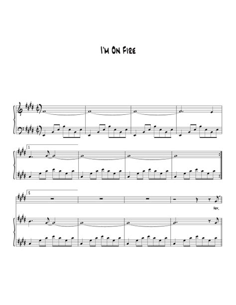 Im On Fire Arr Biegler By Bruce Springsteen Sheet Music For Piano
