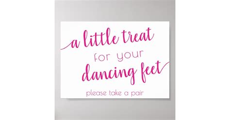 Simple Treat For Dancing Feet Hot Pink Event Poster Zazzle