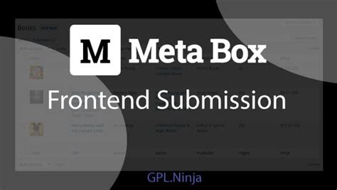 meta box frontend submission gpl ninja