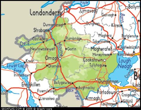 Map Of Northern Ireland County Tyrone