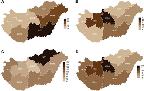 Nuts2 Regions Of Hungary Regions Were Coloured By A Suicide Download Scientific Diagram