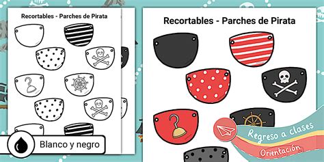 Recortables Parches Pirata Vuelta Clases Kìnder Pre Kinder