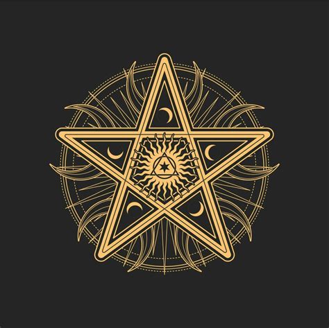 Pentagrama Espiritual Símbolo Aislado Amuleto Firmar 22794735 Vector