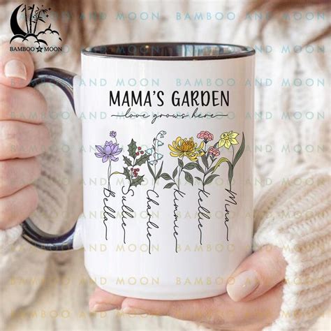 Personalized Mamas Garden Flower Mug Mom Floral Garden Mug Th0626 Etsy