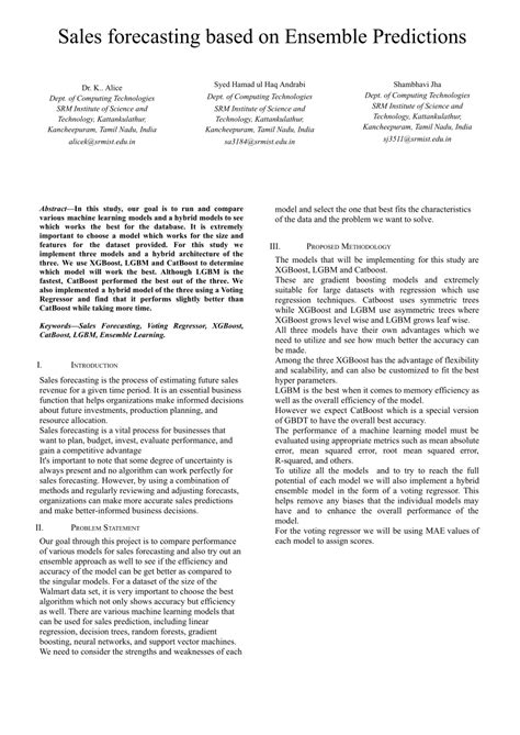 Pdf Sales Forecasting Based On Ensemble Learning