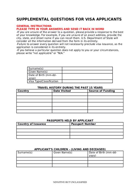 Ds 5535 Supplemental Questions For Visa Applicants Travel State Doc Template Pdffiller