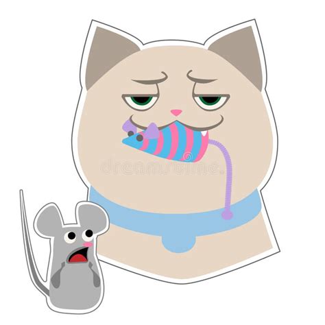 Cat With Mouse In Mouth Clipart