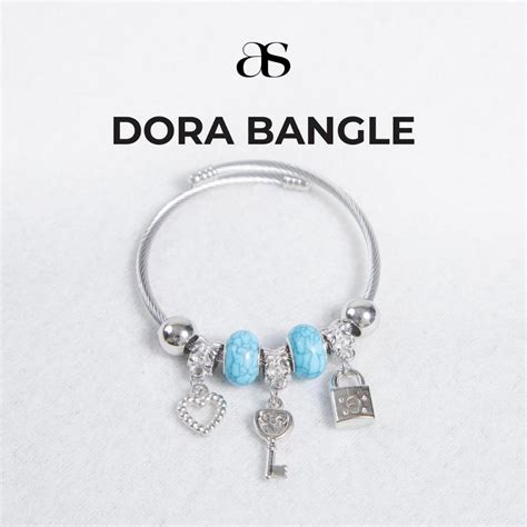 Dora Bangle As Charm Bracelet Custom White Gold Marble Shopee Malaysia
