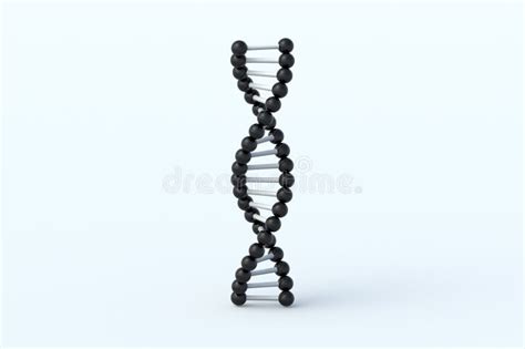 One Dna Structure On Gray Background Spiral Molecule Model Genetic
