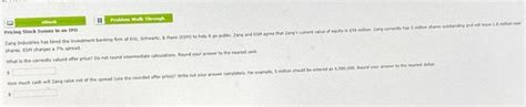 Solved 2 Problem 18 05 Pricing Stock Issues In An Ipo