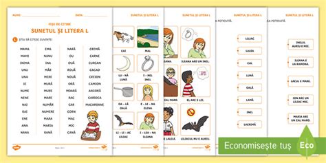 Fișă De Citire Sunetul și Litera L Teacher Made