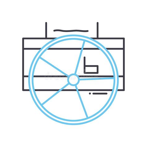 Helm Wheel Control Line Icon Outline Symbol Vector Illustration