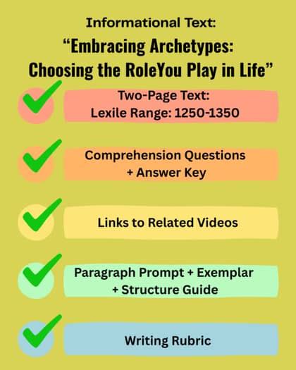 Embracing Archetypes Choosing The Role You Play In Life Ela Grades 9 10