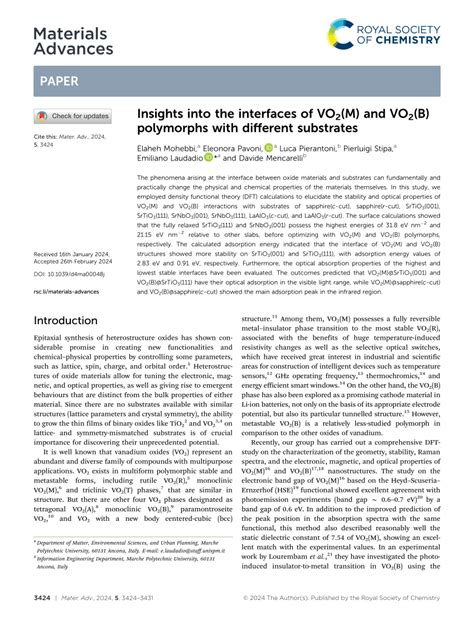 Pdf Insights Into The Interfaces Of Vo2 M And Vo2 B Polymorphs With Different Substrates