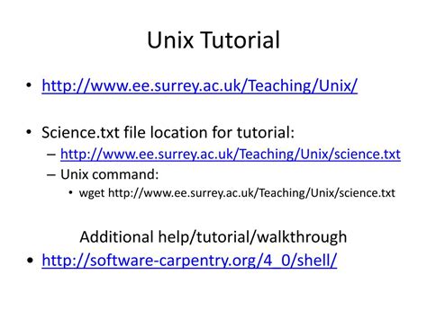 Ppt Using The Unix Shell Powerpoint Presentation Free Download Id