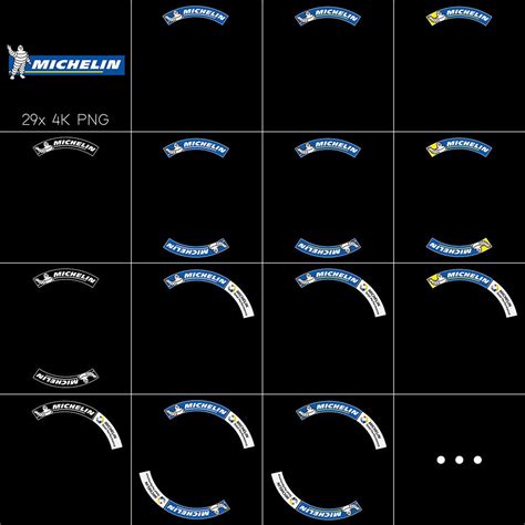 Artstation 29x Michelin Tire Sidewall 4k Png Decals Game Assets