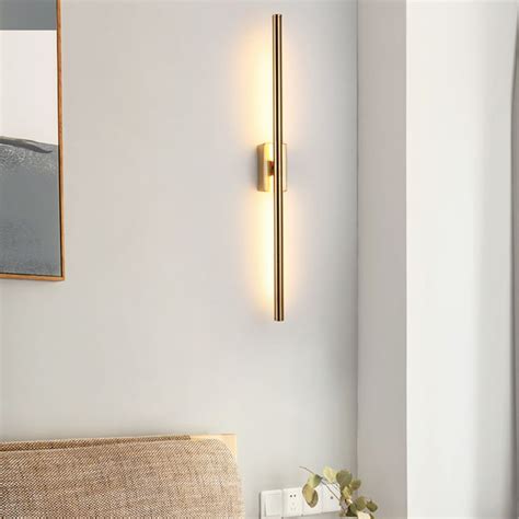 Modern Simple Linear Tube Led Wall Lamp Up Down Background Opposite