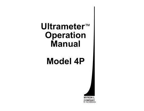 Myron L Ultrameter 4p Operation Manual Manualzz