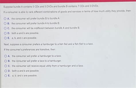 Solved Suppose Bundle A Contains 5 ﻿cds And 5 ﻿dvds And