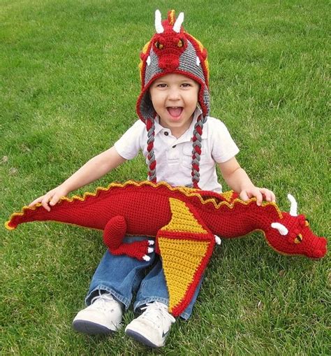 Dragon Hat And Stuffed Animal Toy Weave Crochet