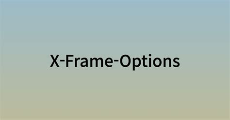 X Frame Options 설정