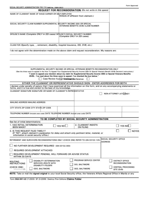 Ssa 561 U2 Fillable Form Printable Forms Free Online