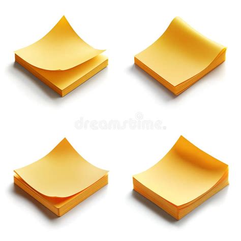 Collection Of Yellow Sticky Notes Assorted In Different Arrangements On