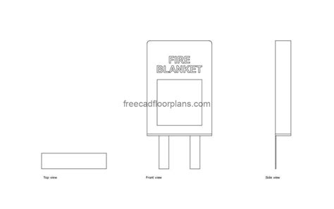 Wall Mounted Fire Blanket Free Cad Drawings