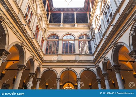Inner Courtyard Of The Palazzo Strozzi A Significant Historical