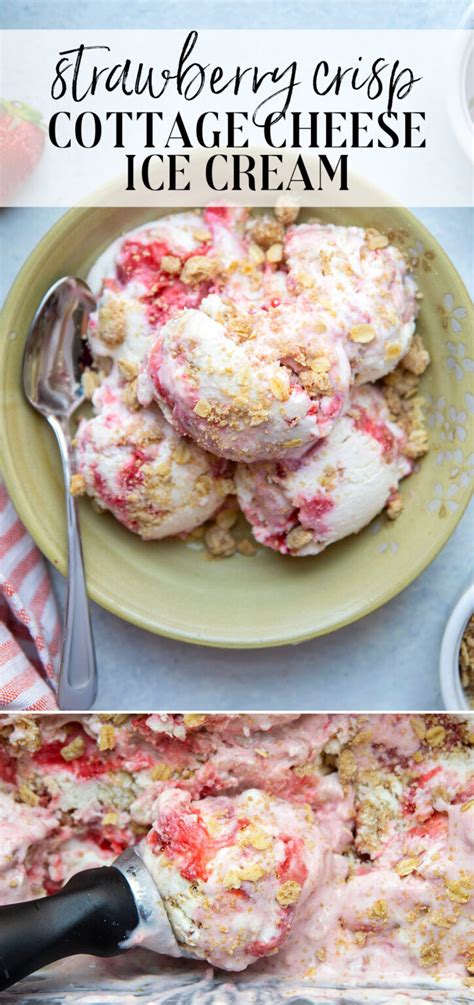 Strawberry Crisp Cottage Cheese Ice Cream