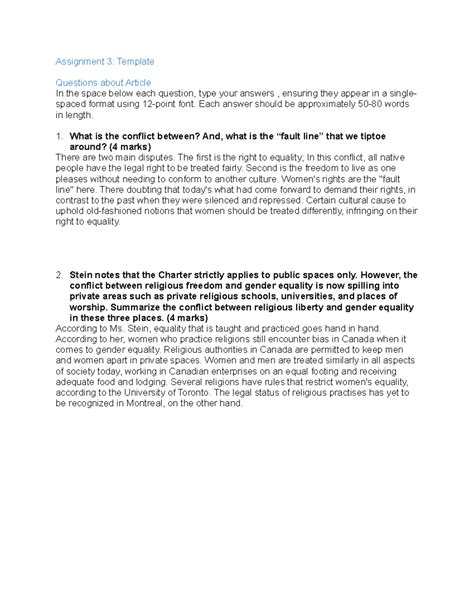 Assignment 3 Template Nothing Assignment 3 Template Questions