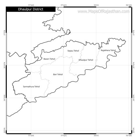 Dhaulpur District Map With Tehsil Names Mapsofrajasthan