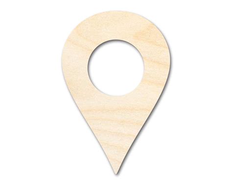 Unfinished Wood Map Pin Shape 5 12