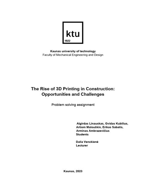 Report Of 3d House Printing Technology Findings Pdf 3 D Printing Safety