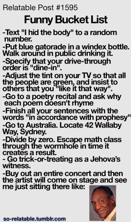 Bucke List Hah Funny Bucket List Bucket List Bucket