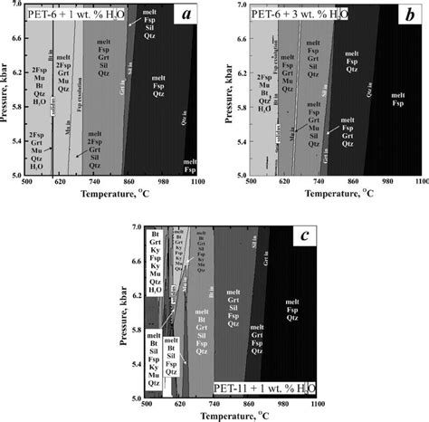 P T Pseudosections Calculated Using The Perple X Software For The Download Scientific Diagram