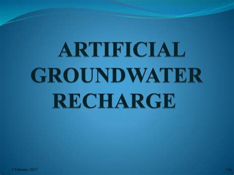 Artificial Recharge Of Groundwater Pptx Geology Science