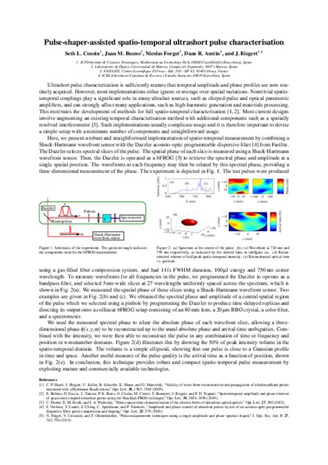 Pdf Pulse Shaper Assisted Spatio Temporal Ultrashort Pulse
