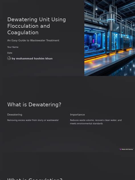 Dewatering Unit Using Flocculation And Coagulation Pdf Unit