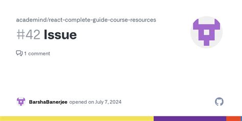 Issue · Issue 42 · Academindreact Complete Guide Course Resources