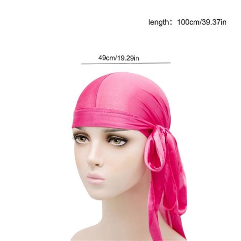 Silkeagtig Satin Durag Unisex Wave Cap Hat Doo Rag Biker Glat