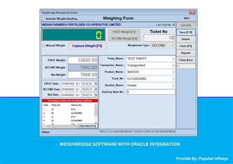 Weighbridge Software With Oracle Integration Software Company