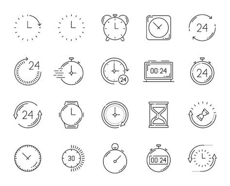 Premium Vector Timer Clock Alarm Stopwatch Outline Icons