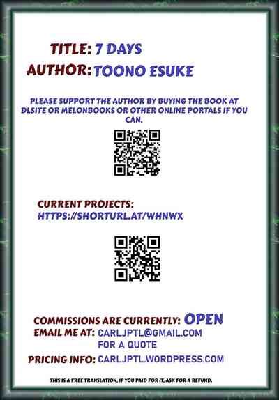7days By Toono Esuke Nhentai Hentai Doujinshi And Manga