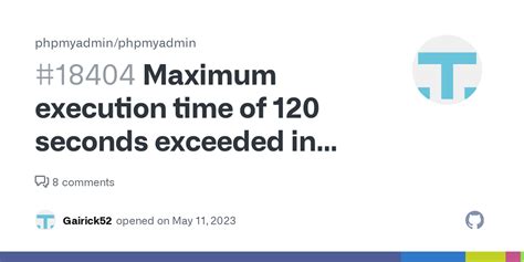 Maximum Execution Time Of Seconds Exceeded In ErrorHandler Class Issue Phpmyadmin