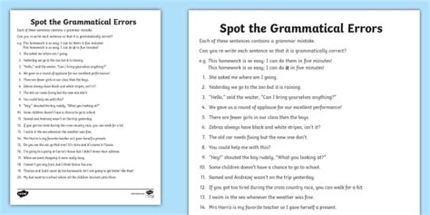Grammar Error Worksheets Verb Mood Errors Worksheets Shift In Verb