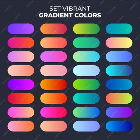 Premium Vector Set Vibrant Gradient Colors Template