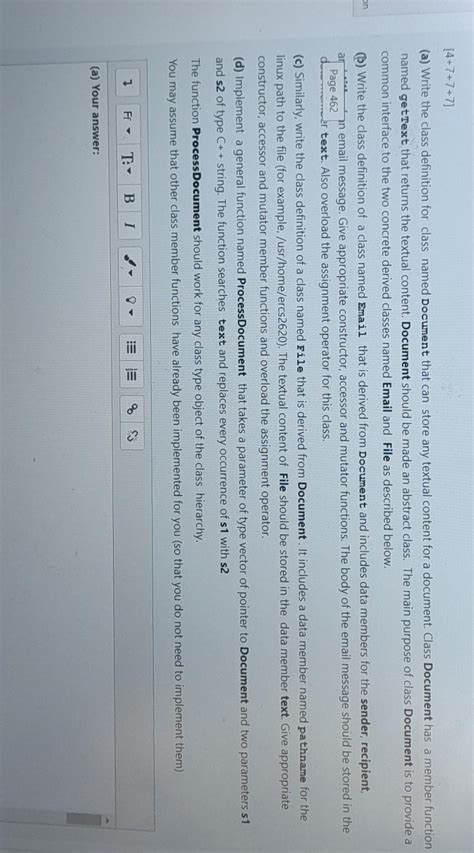 solved on ar [4 7 7 7] a write the class definition for