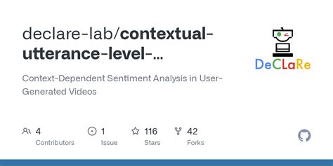 Github Declare Labcontextual Utterance Level Multimodal Sentiment